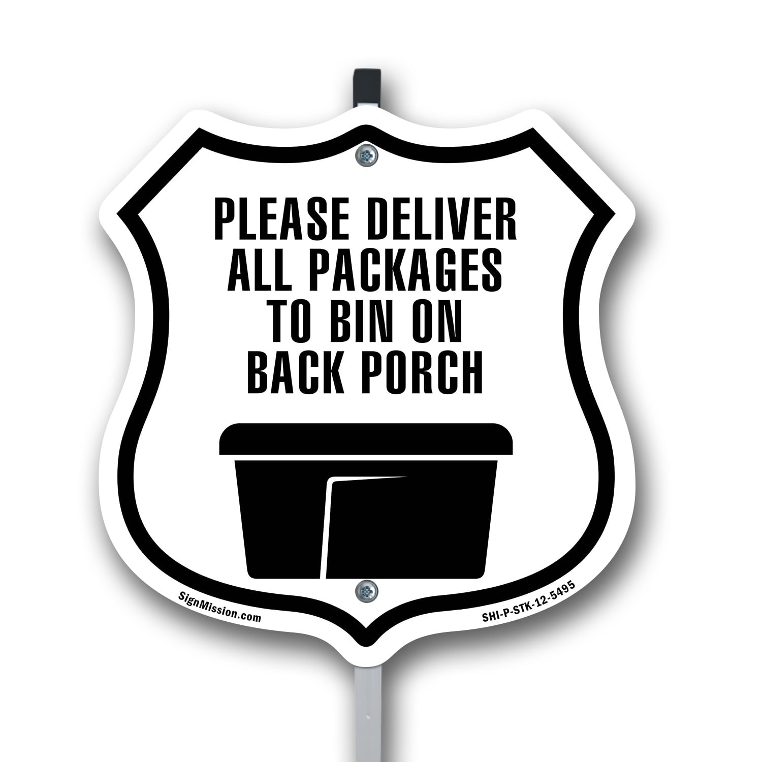 Please Deliver All Packages To Bin On Back Porch 12 inch X 12 inch ...