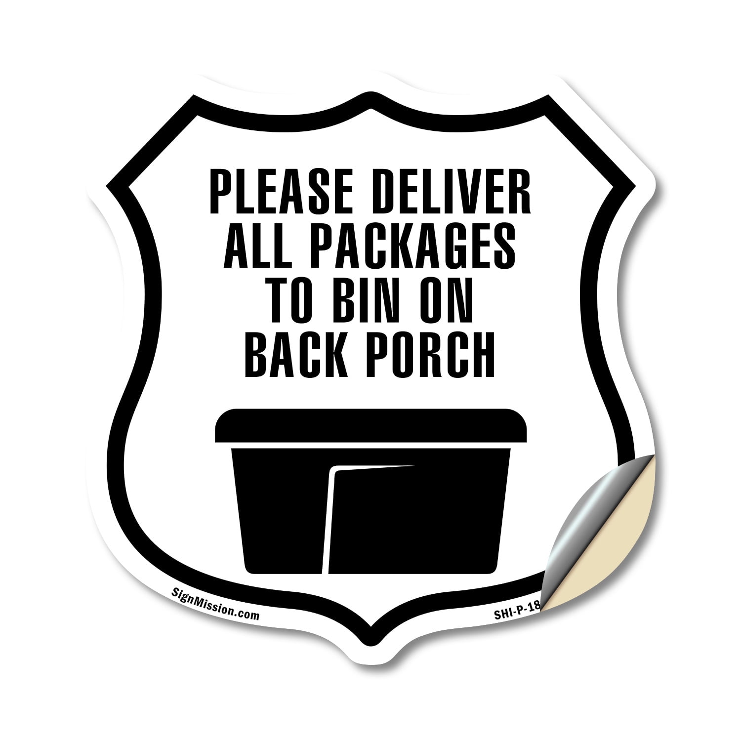Please Deliver All Packages To Bin On Back Porch (2 Pack) 18 inch X 18 ...