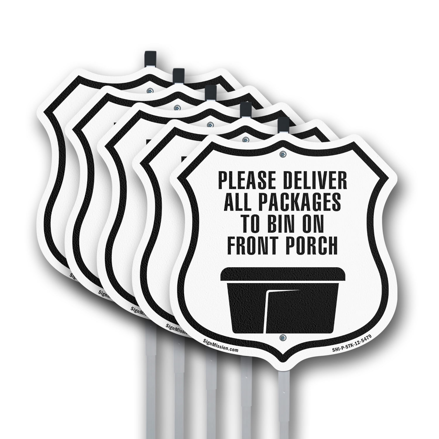 Please Deliver All Packages To Bin On Front Porch (5 Pack) 12 inch X 12 ...