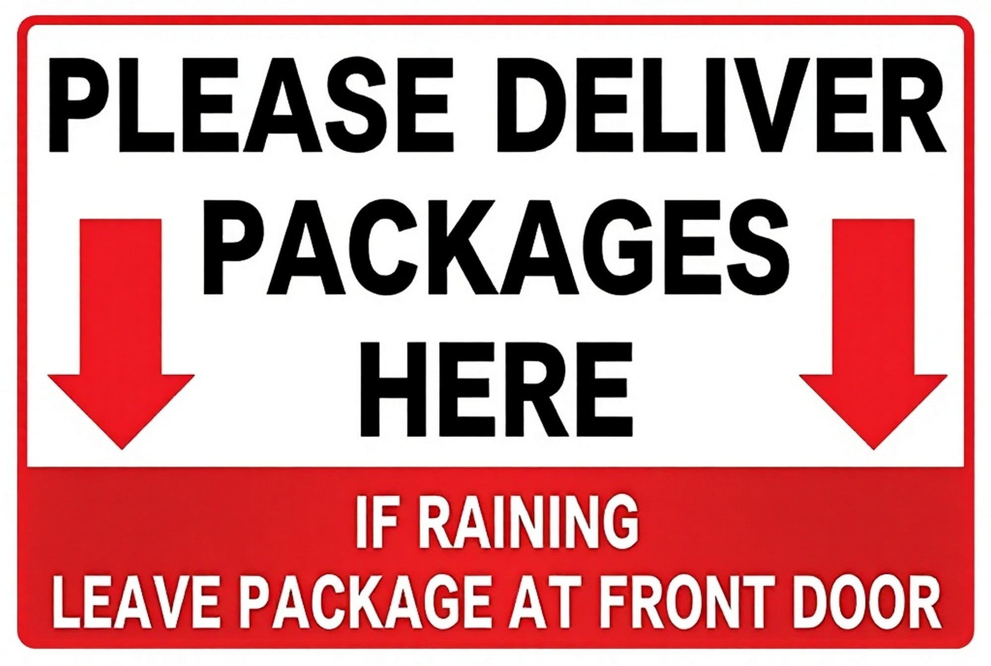 Please Deliver Packages Here If Raining Front Door Sign - 8"x12 ...