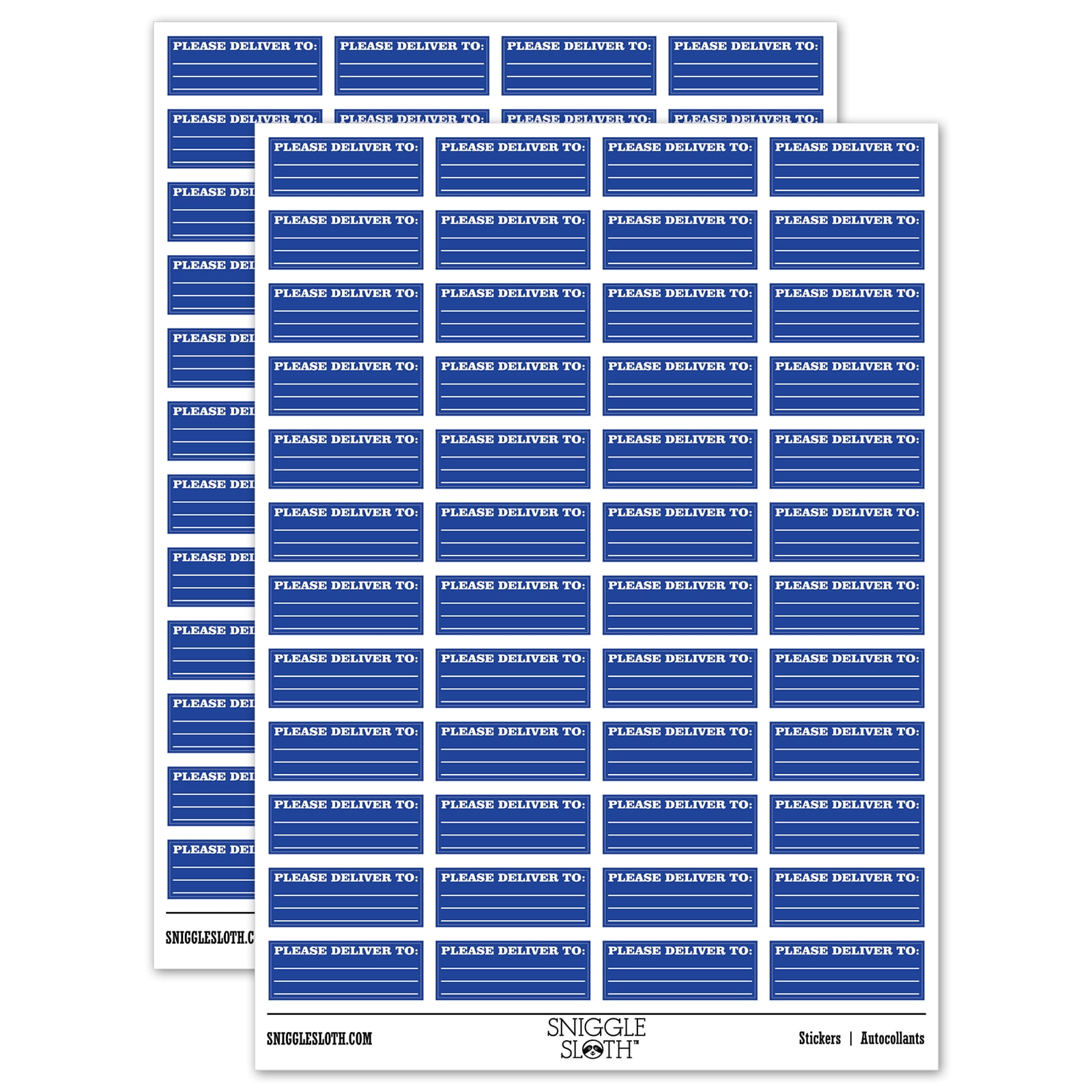 Please Deliver To Blank Letter Package Mail Sticker Set - Dark Blue ...