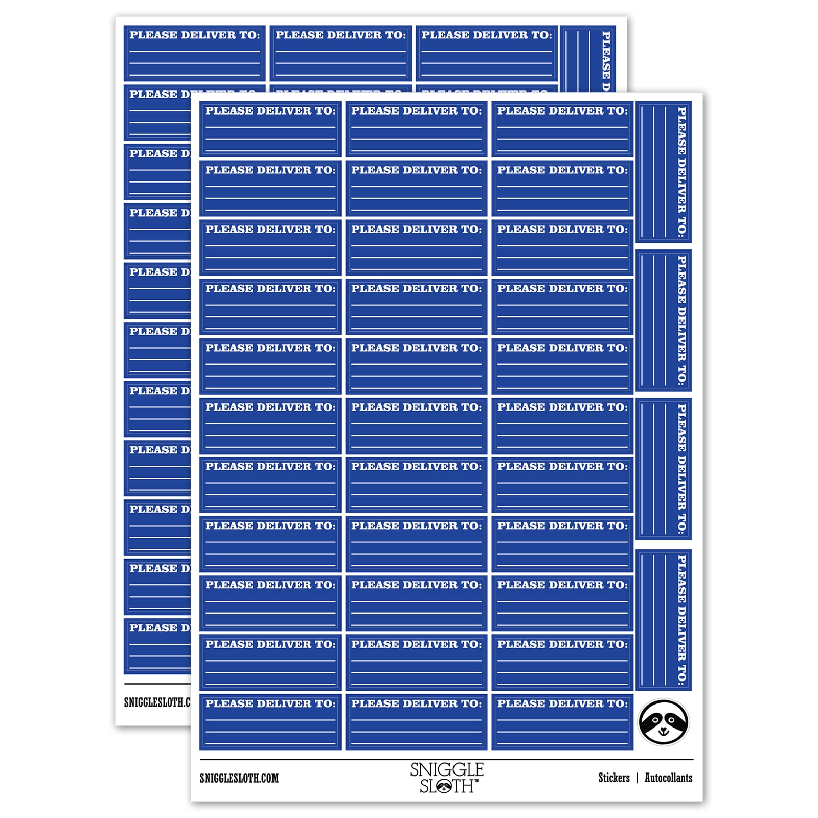 Please Deliver To Blank Letter Package Mail Sticker Set - Dark Blue ...