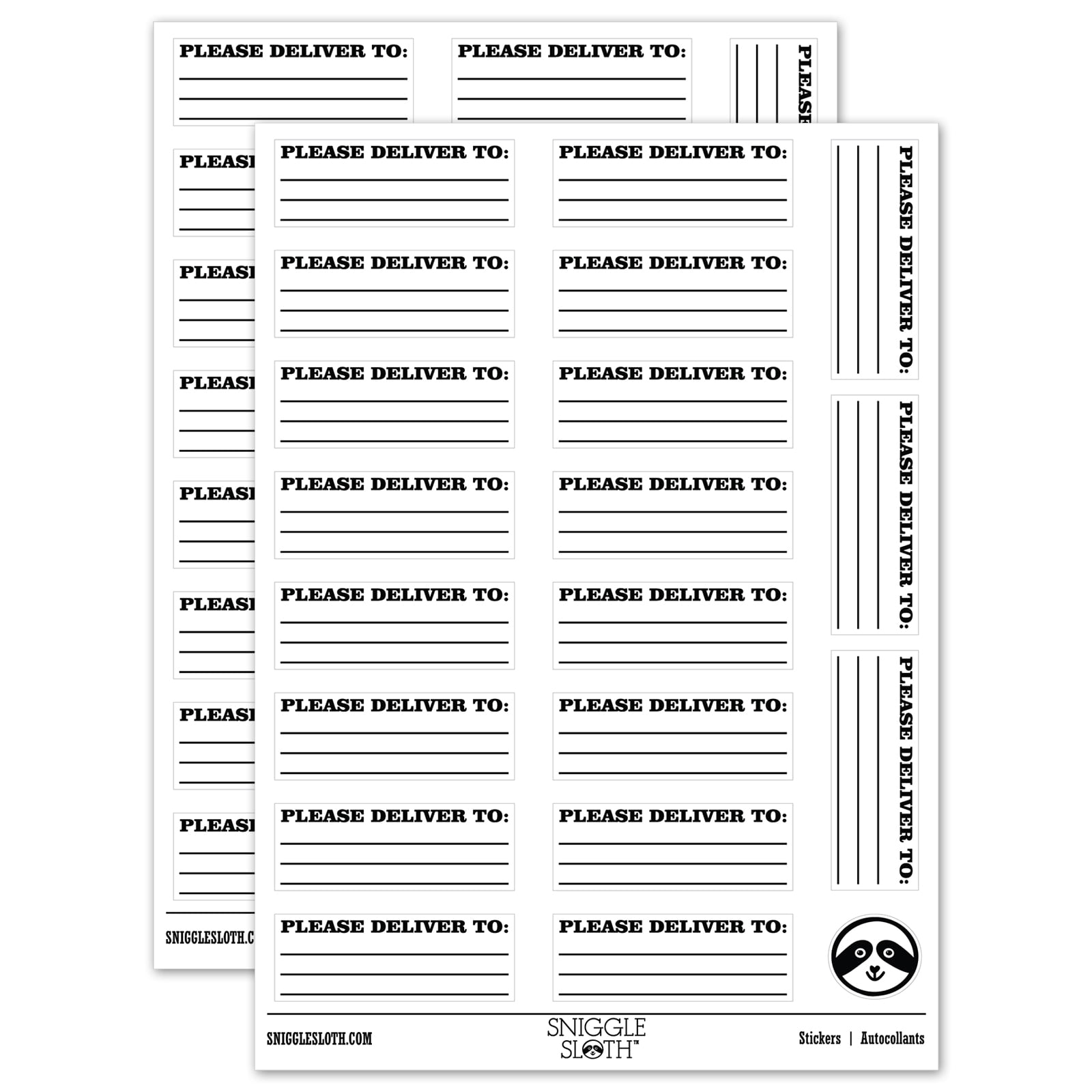 Please Deliver To Blank Letter Package Mail Sticker Set - White - Gloss ...