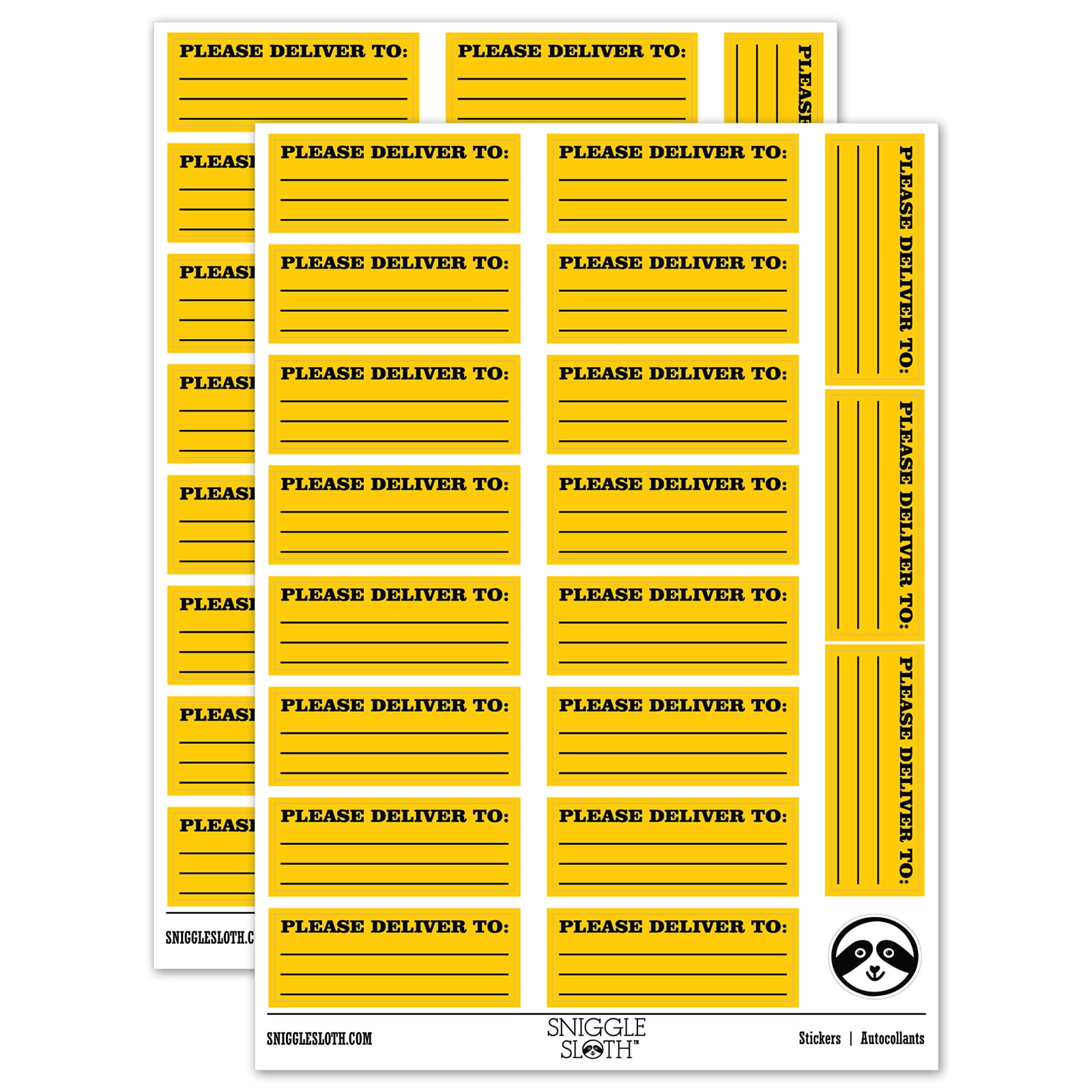 Please Deliver To Blank Letter Package Mail Sticker Set - Yellow ...