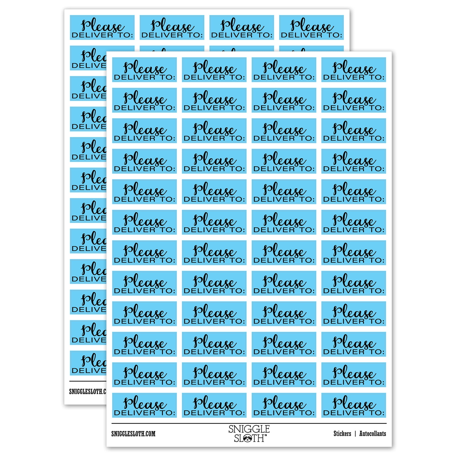 Please Deliver To Label Letter Package Mail Sticker Set - Light Blue ...