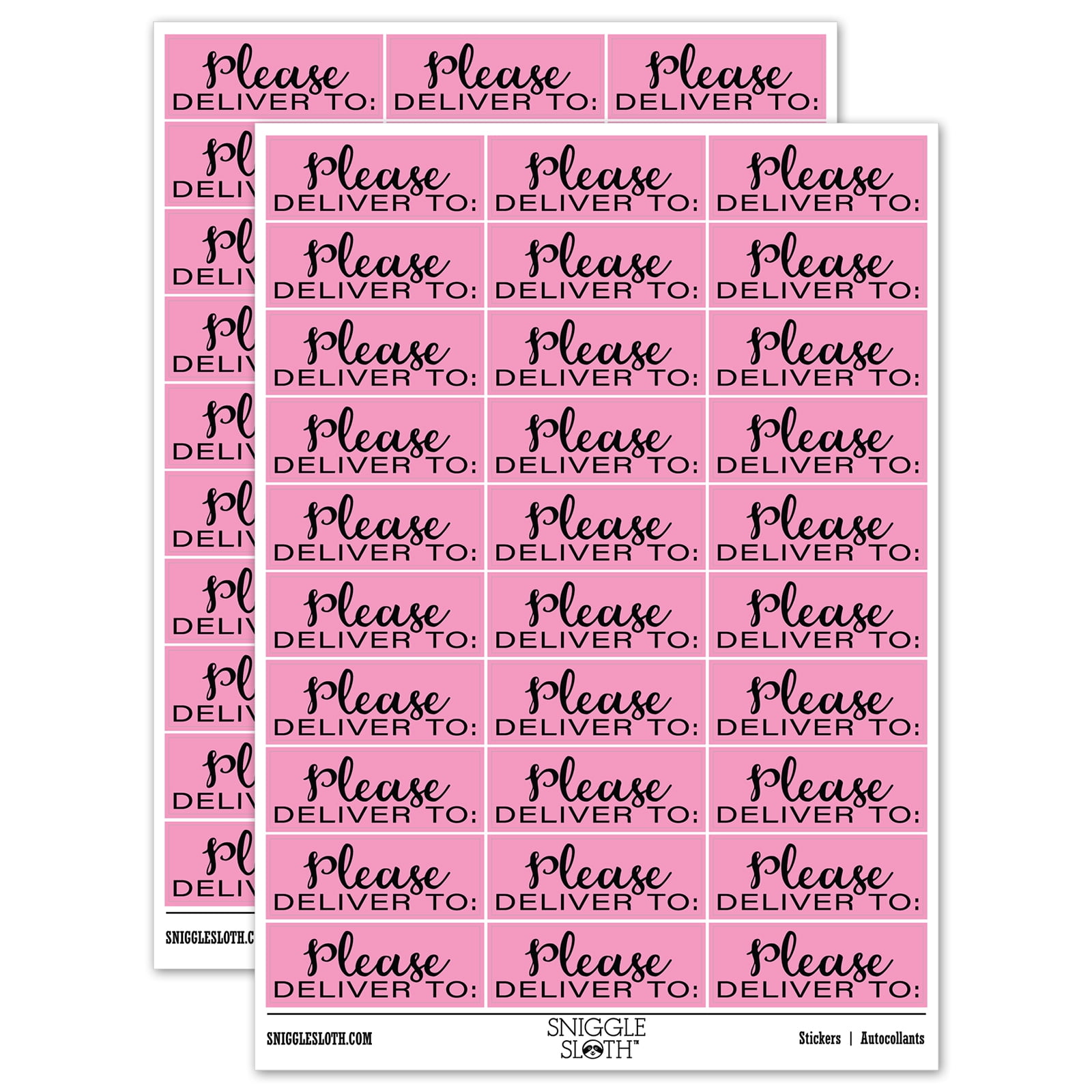 Please Deliver To Label Letter Package Mail Sticker Set - Light Pink ...