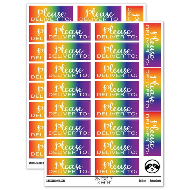 Please Deliver To Label Letter Package Mail Sticker Set - Rainbow ...