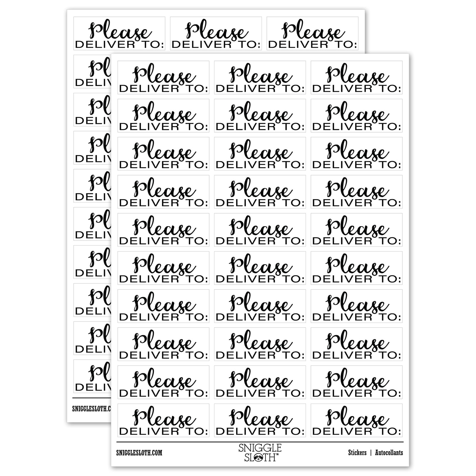 Please Deliver To Label Letter Package Mail Sticker Set - White - Gloss ...