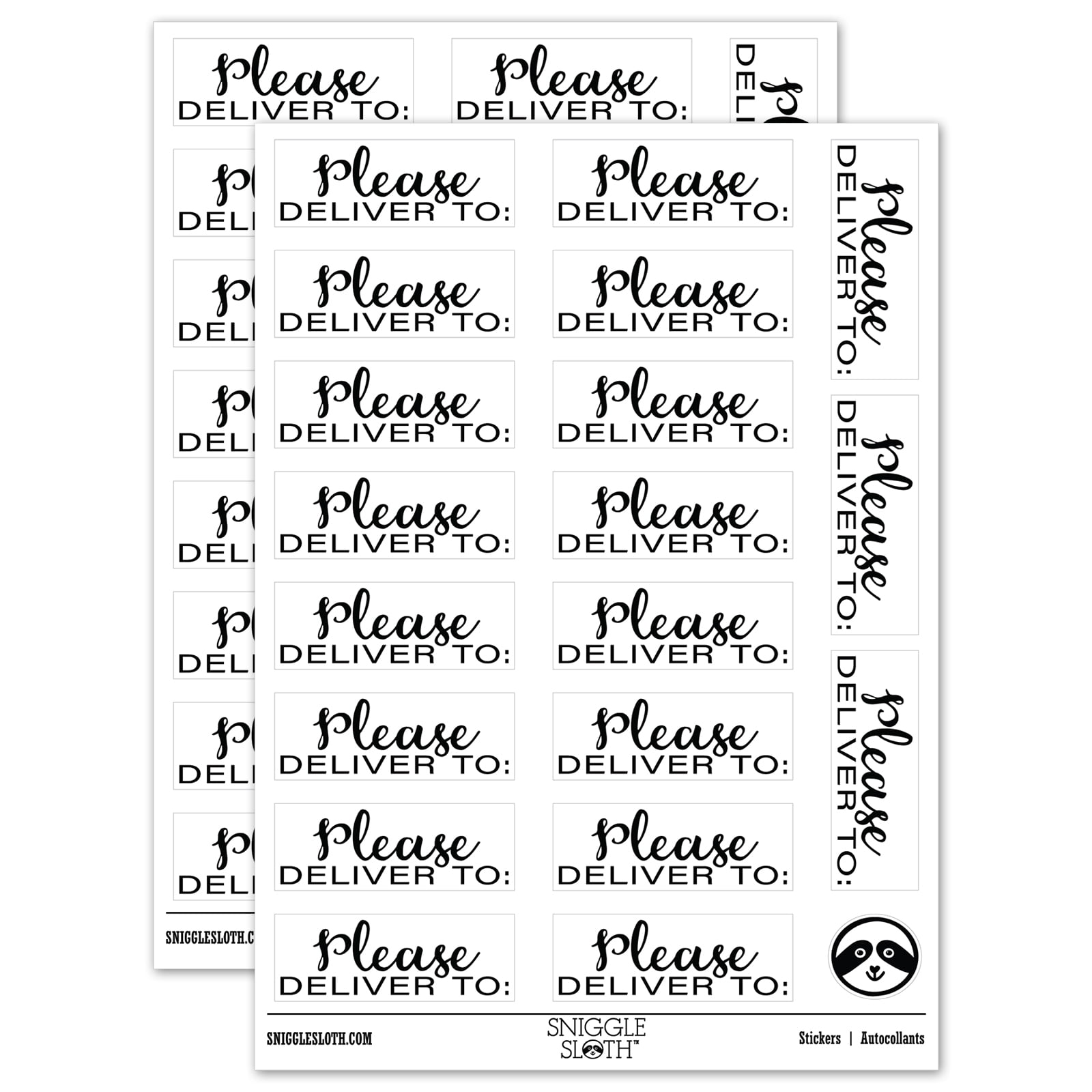 Please Deliver To Label Letter Package Mail Sticker Set - White - Gloss ...
