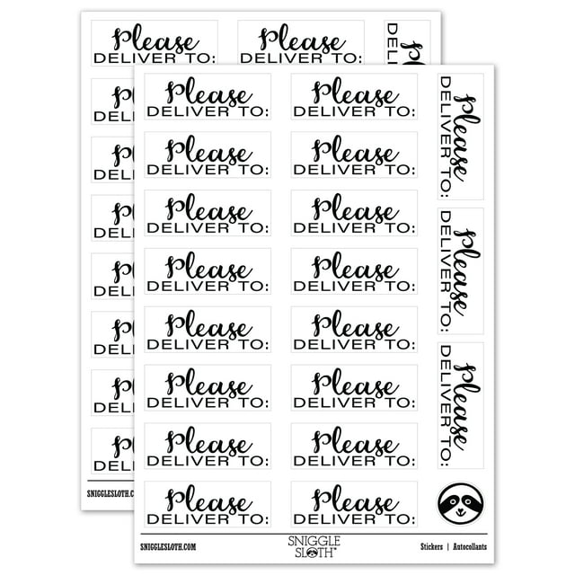 Please Deliver To Label Letter Package Mail Sticker Set - White - Matte ...