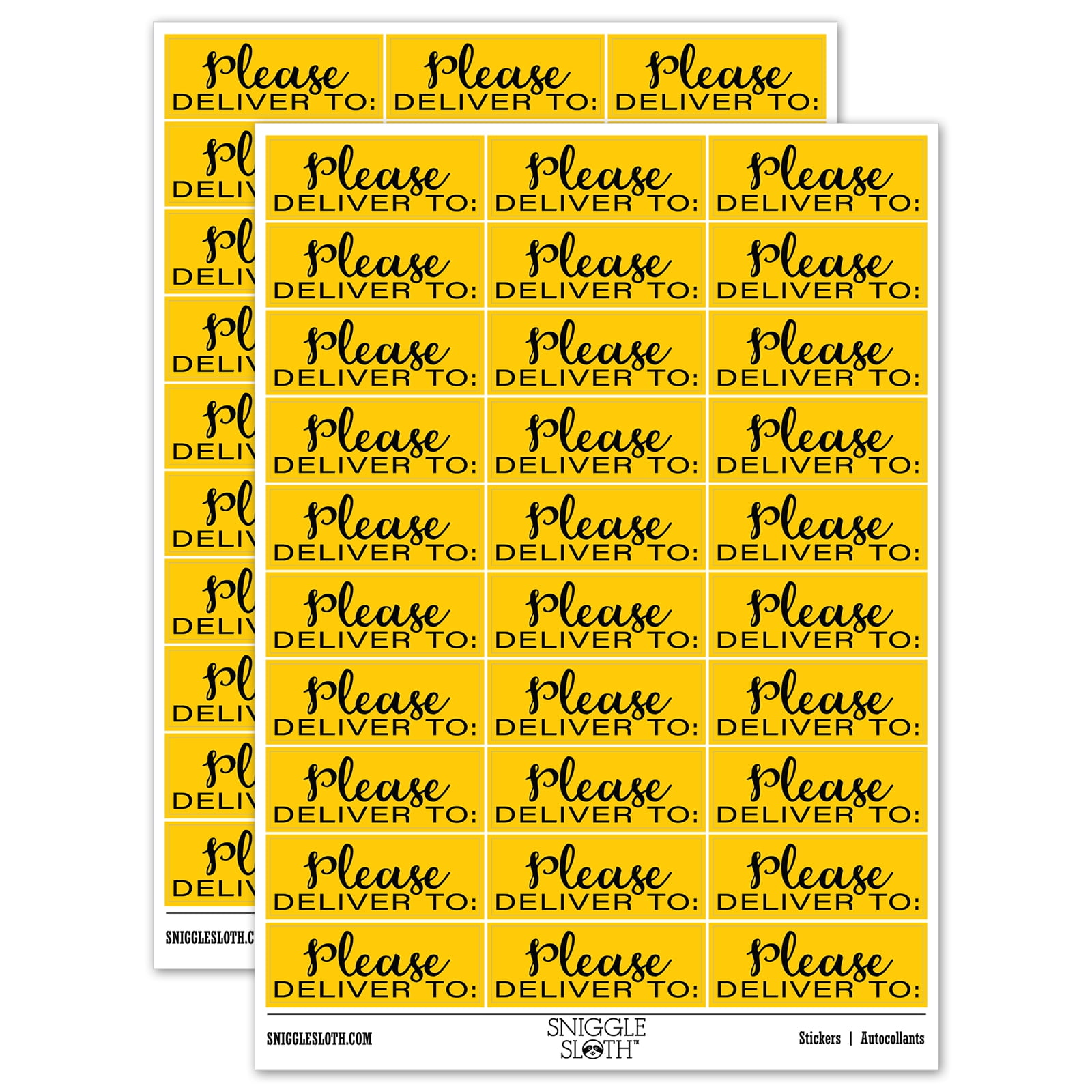 Please Deliver To Label Letter Package Mail Sticker Set - Yellow ...