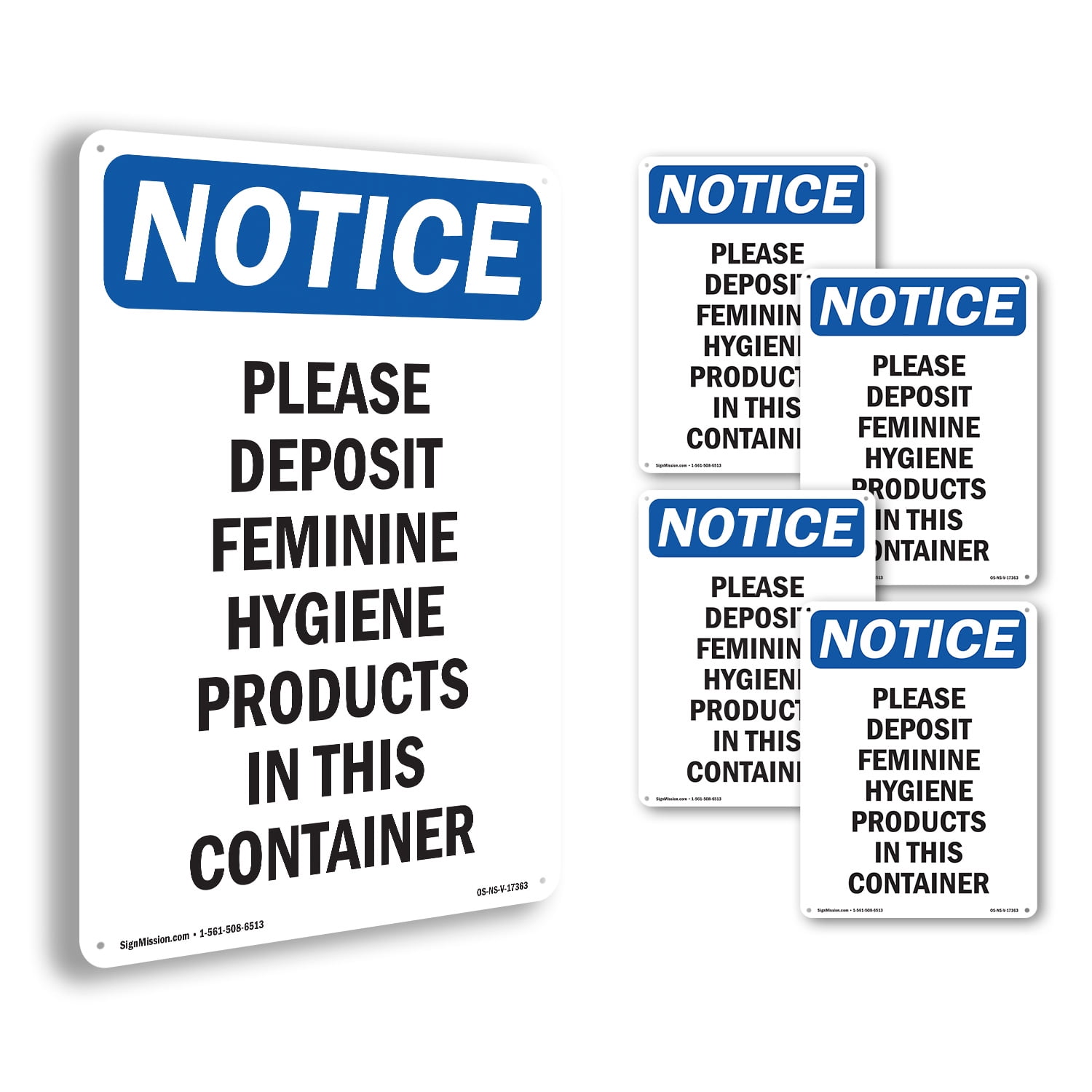Please Deposit Feminine Hygiene OSHA Notice Aluminum Sign 18 Inch x 12 ...