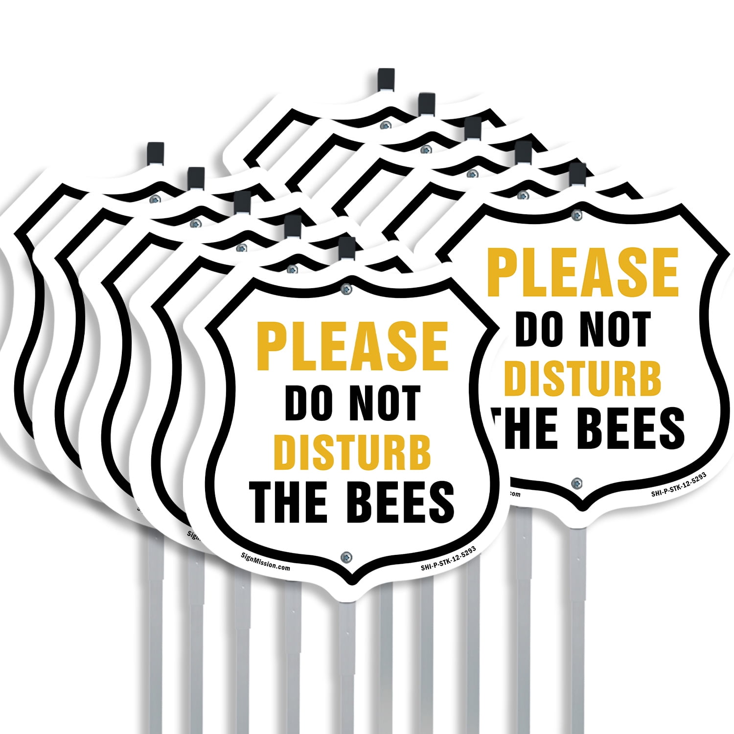 Please Do Not Disturb The Bees (10 Pack) 12 inch X 12 inch Shield ...