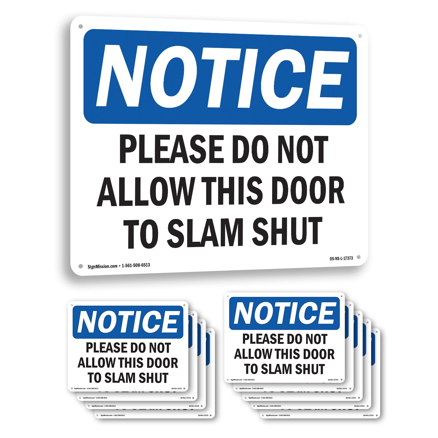 Please Do Not Allow This Door To Slam Shut OSHA Notice Rigid Plastic ...