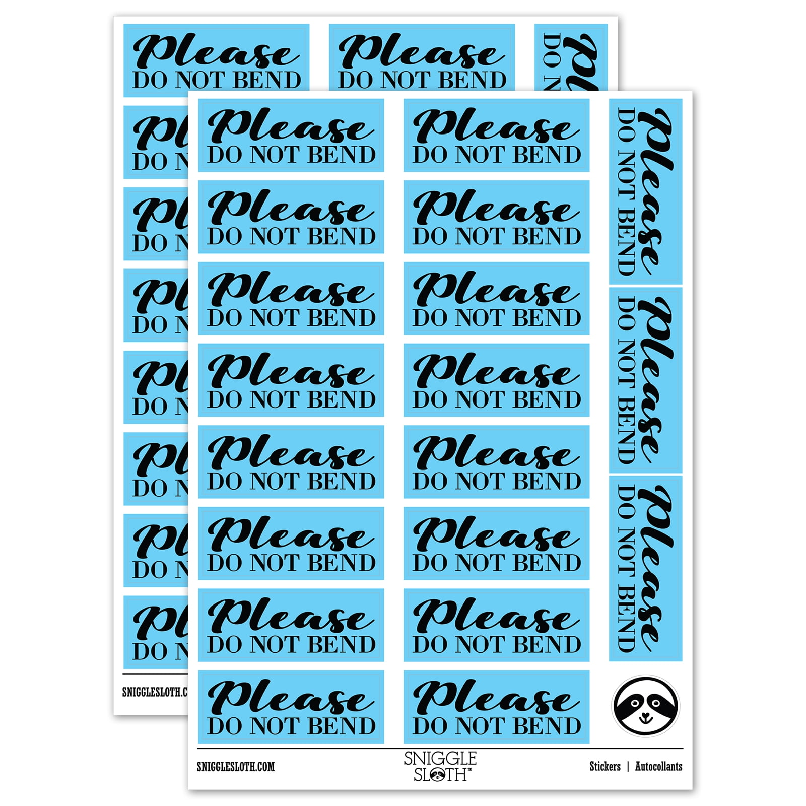Please Do Not Bend Artwork Photographs Sticker Set - Light Blue - Matte ...