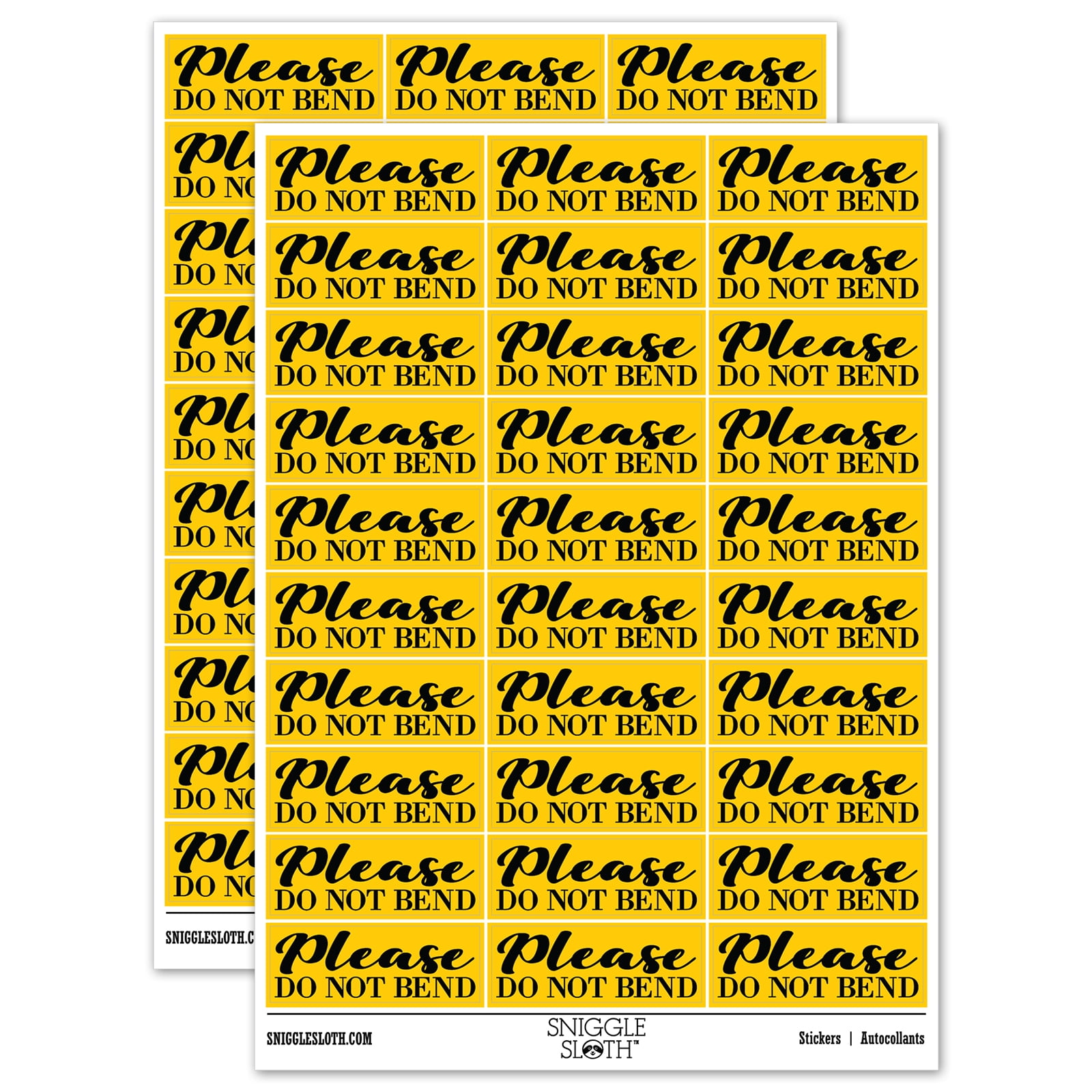 Please Do Not Bend Artwork Photographs Sticker Set - Yellow - Gloss ...