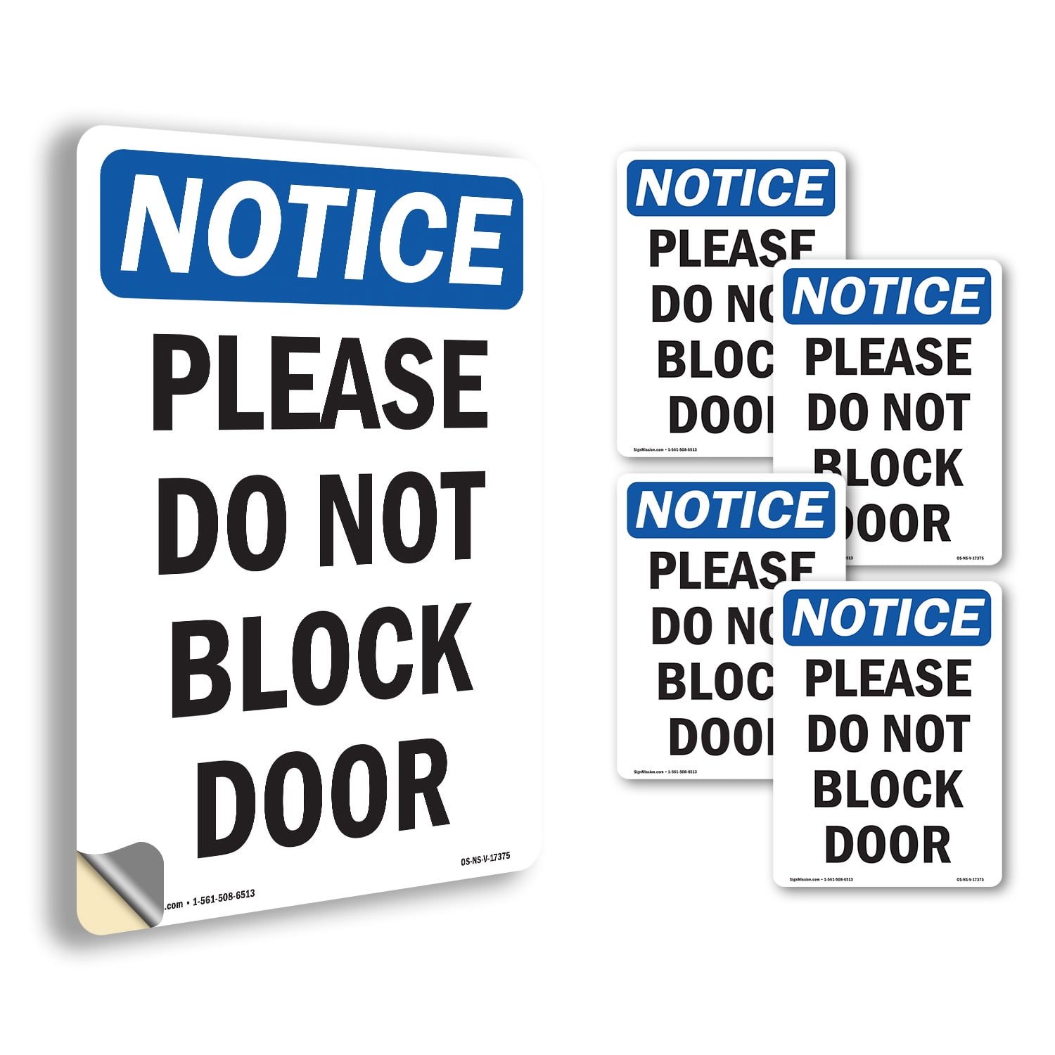 Please Do Not Block Door OSHA Notice Vinyl Decal Label 10 Inch x 7 Inch ...