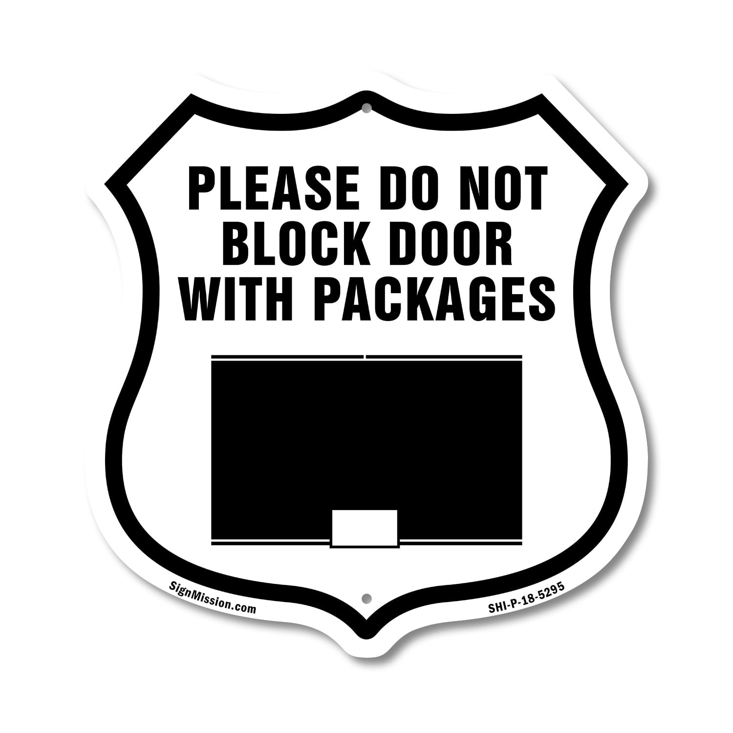 Please Do Not Block Door With Packages (2 Pack) 6 inch X 6 inch Shield ...