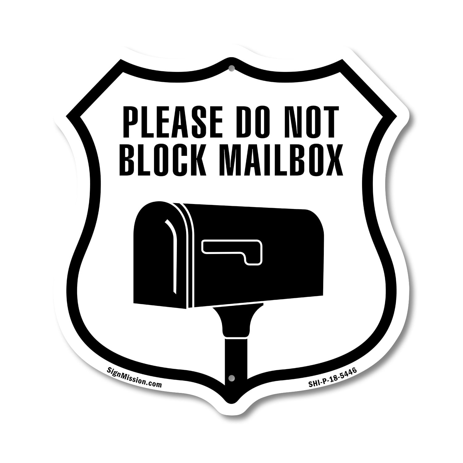Please Do Not Block Mailbox (2 Pack) 6 inch X 6 inch Shield Shaped ...
