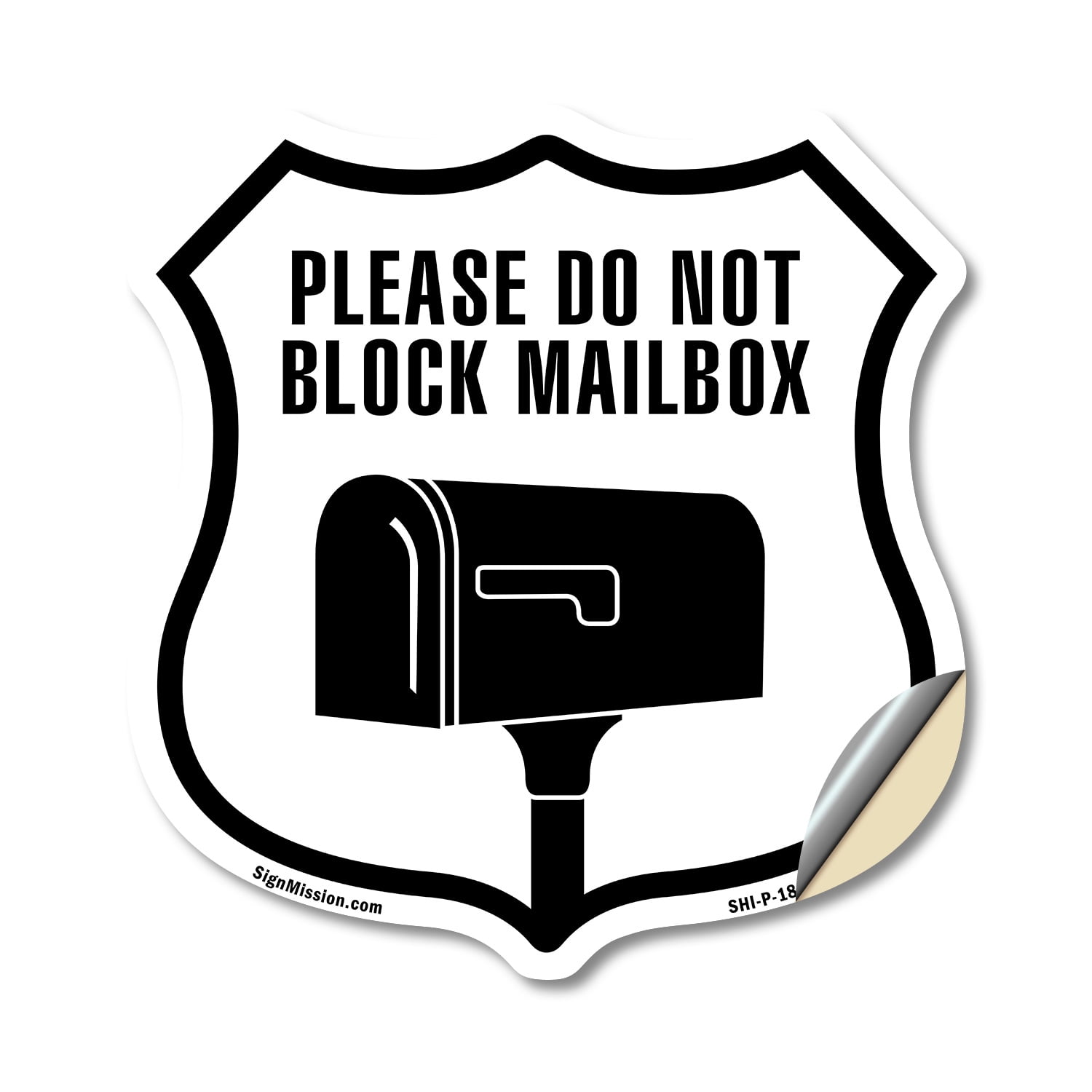Please Do Not Block Mailbox (5 Pack) 6 inch X 6 inch Shield Shaped ...