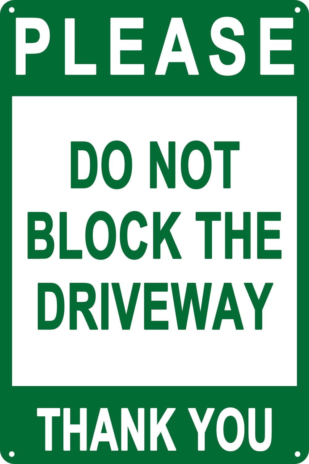 Please Do Not Block The Driveway Metal Sign No Parking Sign for Outdoor ...