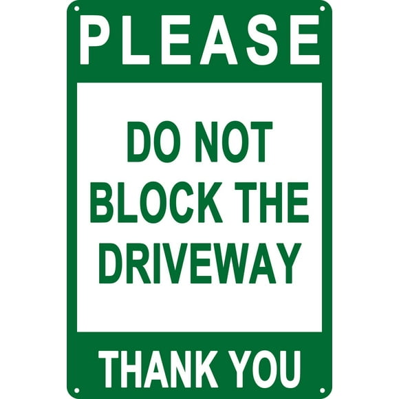 No Blocking Driveway Sign