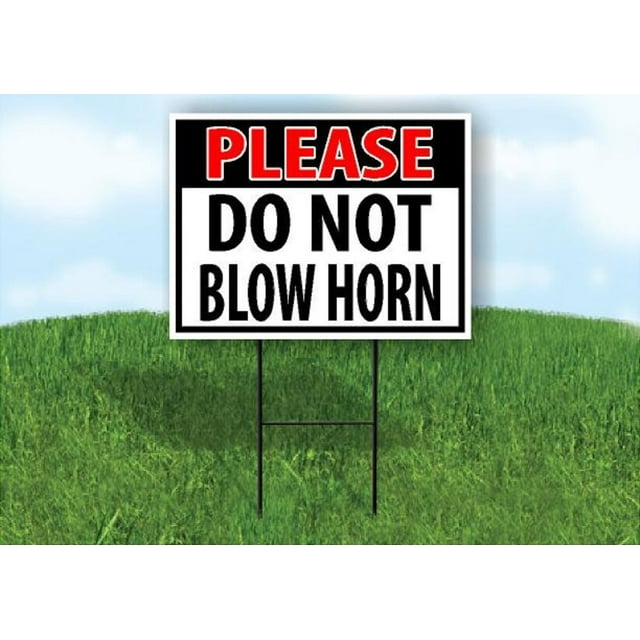 Please Do Not Blow Horn Black And Red Yard Sign Road Sign (Excluding ...
