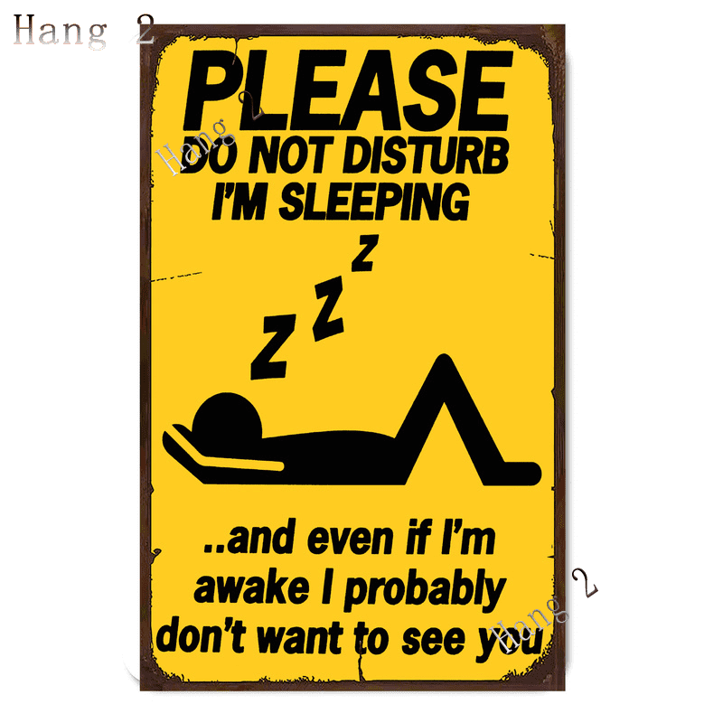 Please Do Not Disturb I'm Sleeping Funny Tin Sign Home Decoration Metal ...