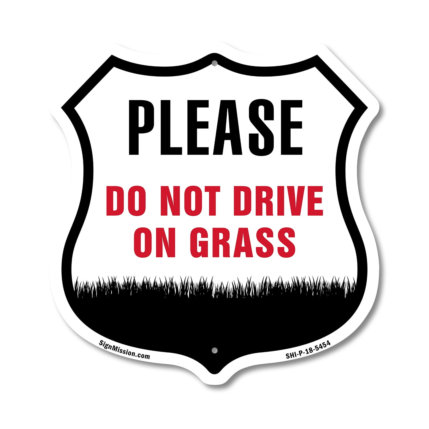 Please Do Not Drive On The Grass (2 Pack) 12 inch X 12 inch Shield ...