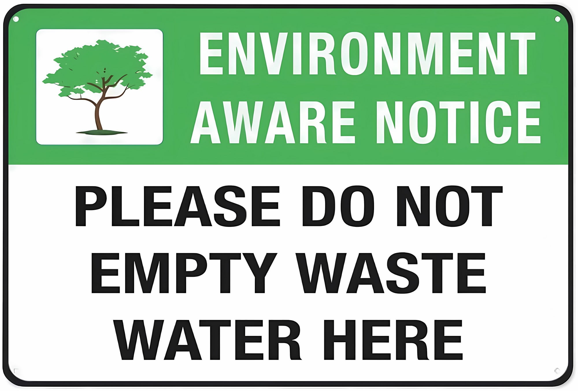 Please Do Not Empty Waste Water Here Sign - 8"x12" Aluminum Metal ...