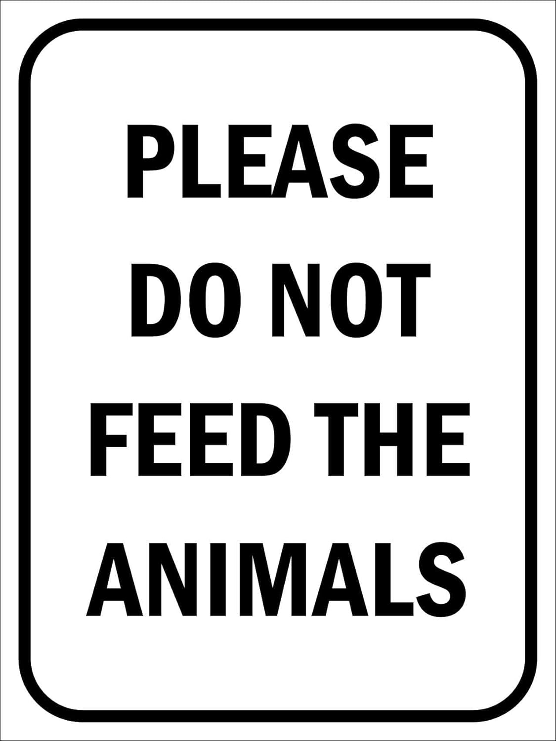 Please Do Not Feed The Animals Sign Animal Signs 12 X 16 Inch Metal Tin ...