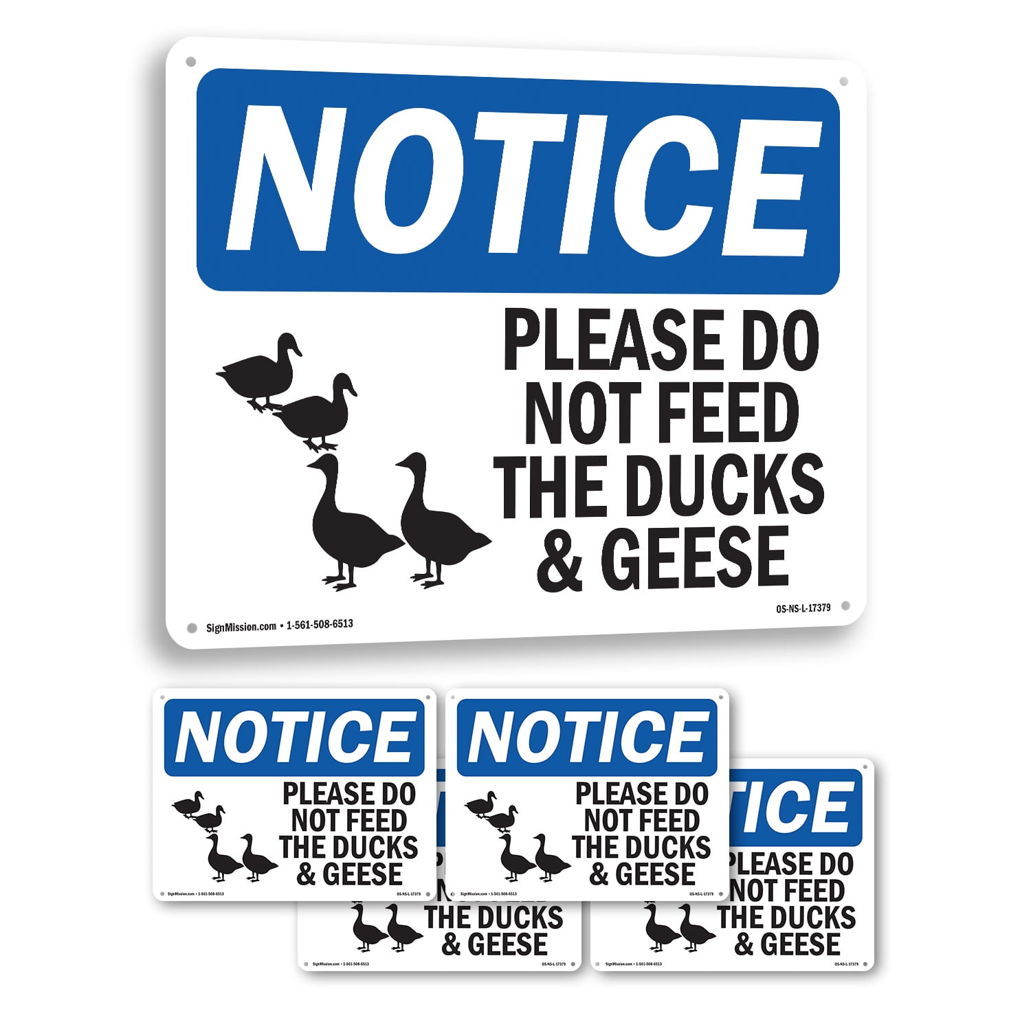 Please Do Not Feed The Ducks And Geese OSHA Notice Aluminum Sign 18 ...
