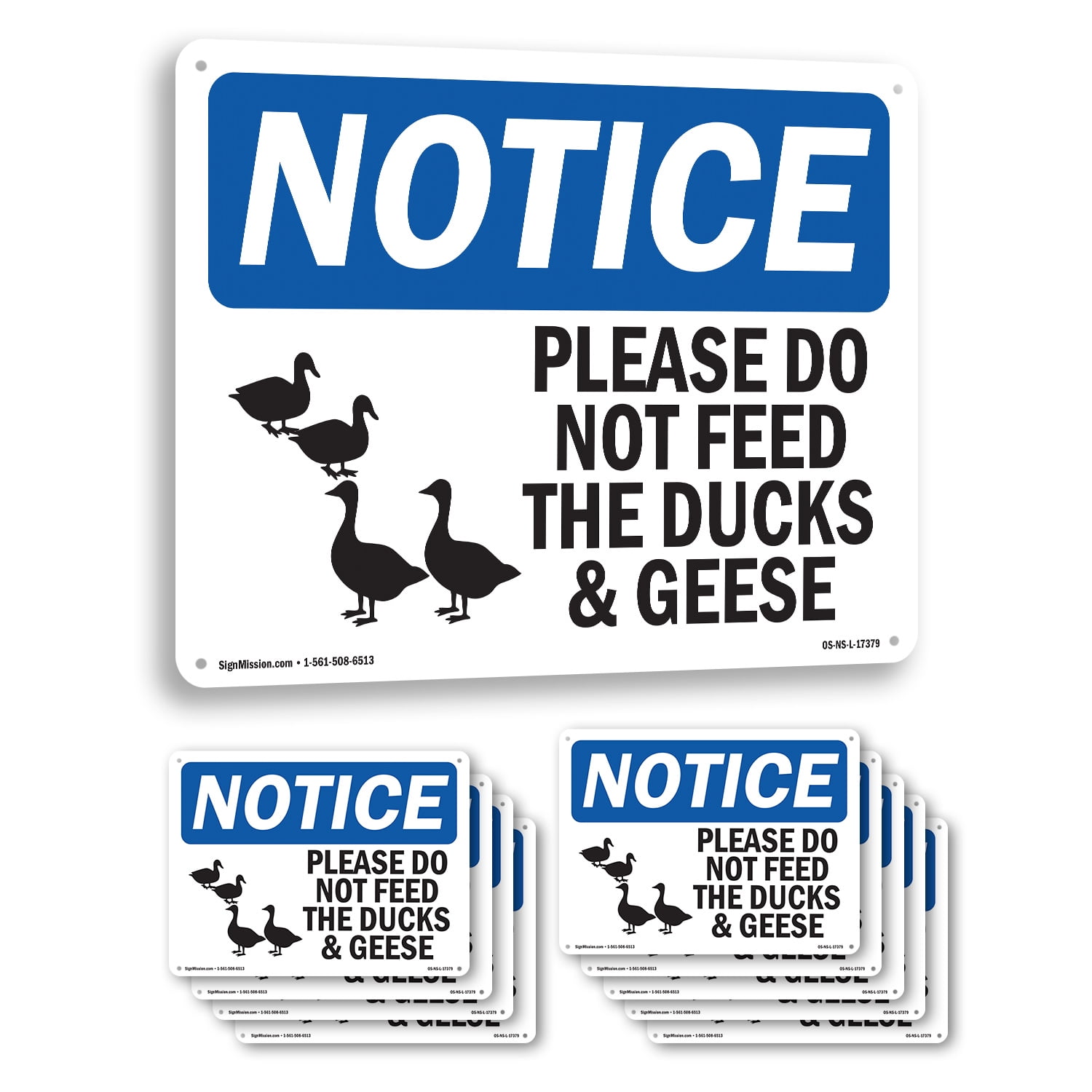 Please Do Not Feed The Ducks And Geese OSHA Notice Aluminum Sign 24 ...