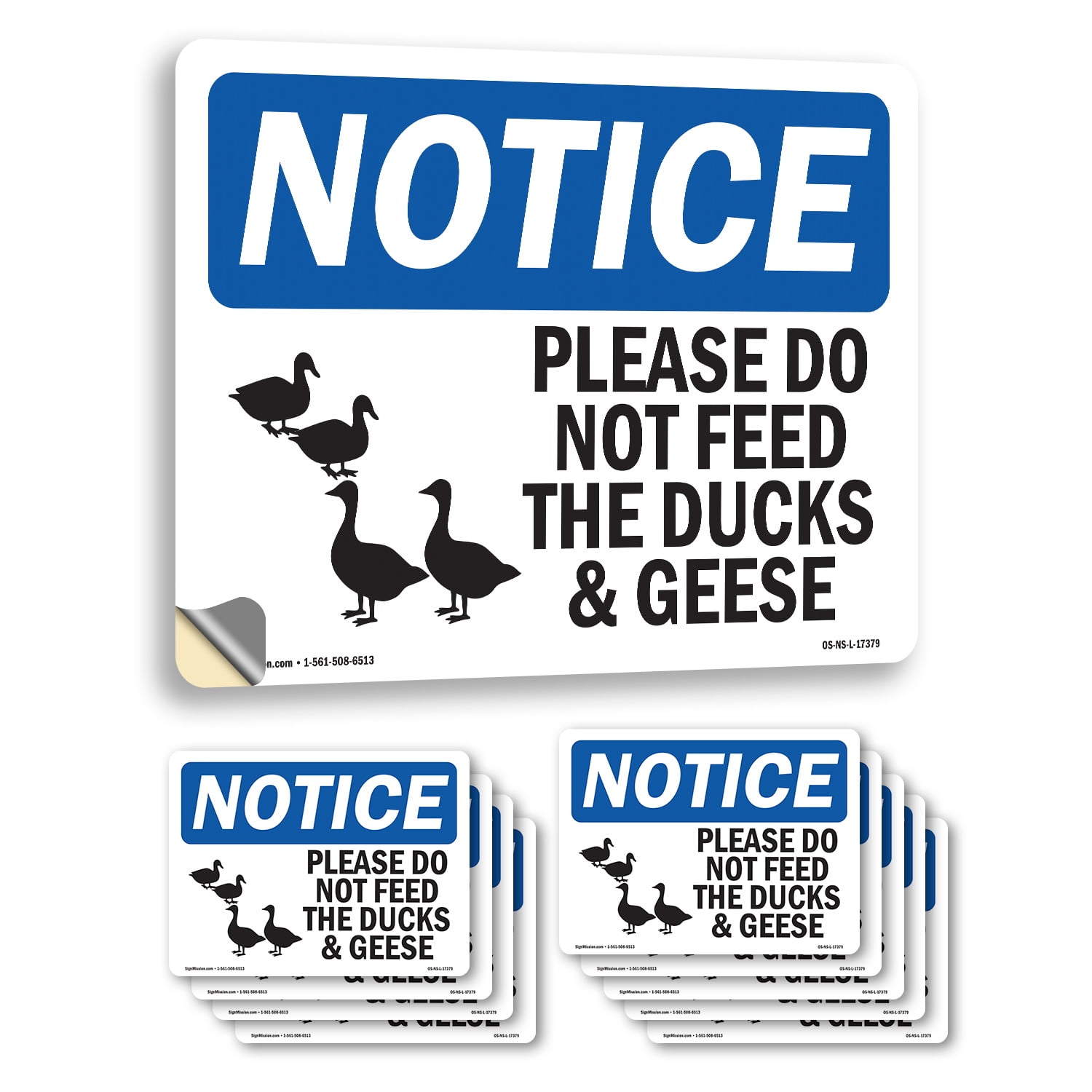 Please Do Not Feed The Ducks And Geese With Symbol OSHA Notice Vinyl ...