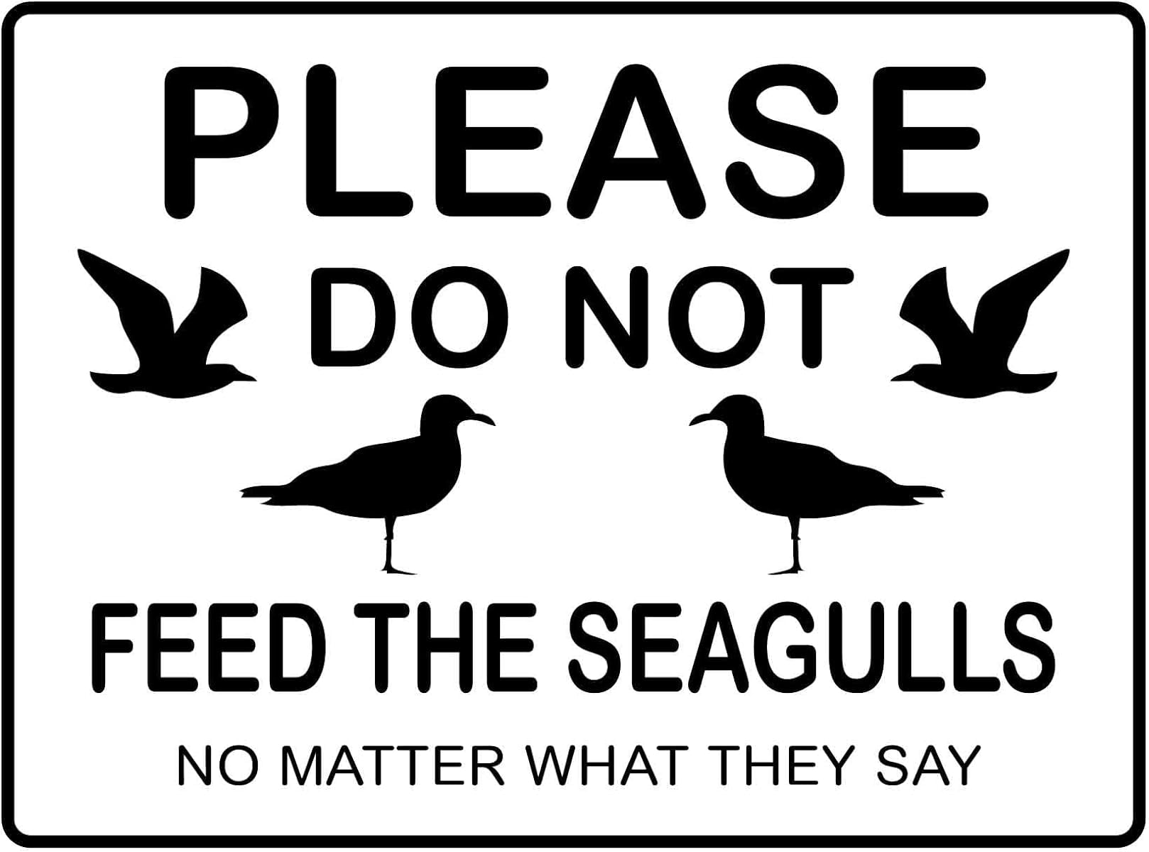 Please Do Not Feed The Seagulls No Matter What They Say Sign Metal Tin ...