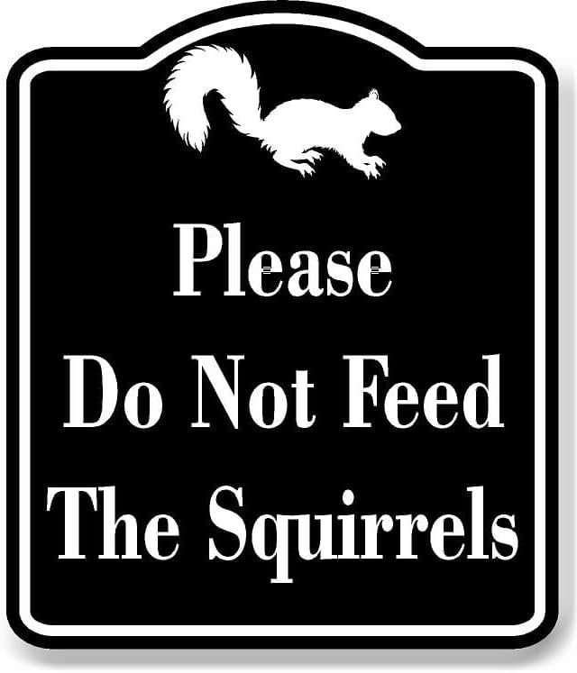 Please Do Not Feed The Squirrels BLACK Aluminum Composite Sign, 8.5"x10 ...