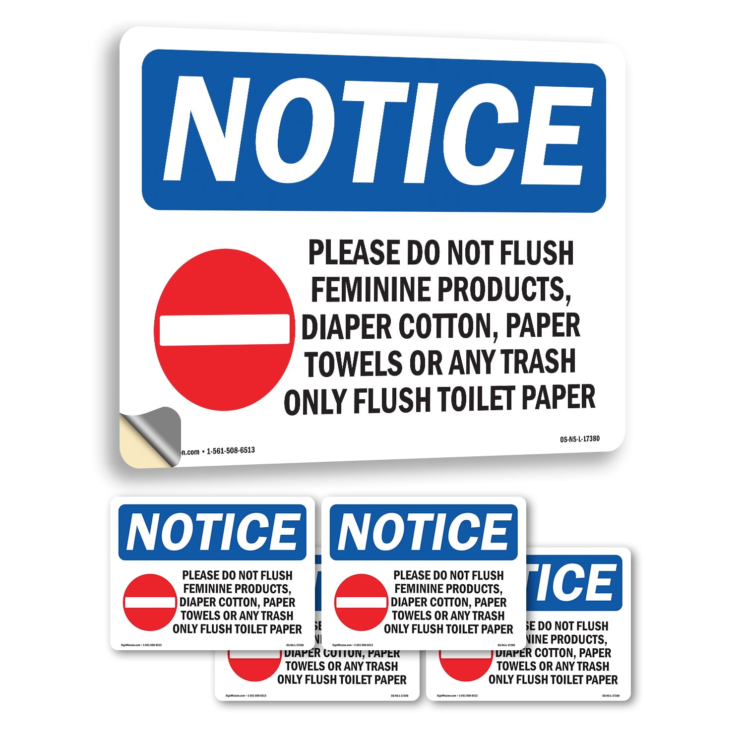 Please Do Not Flush Feminine With Symbol OSHA Notice Vinyl Decal Label ...