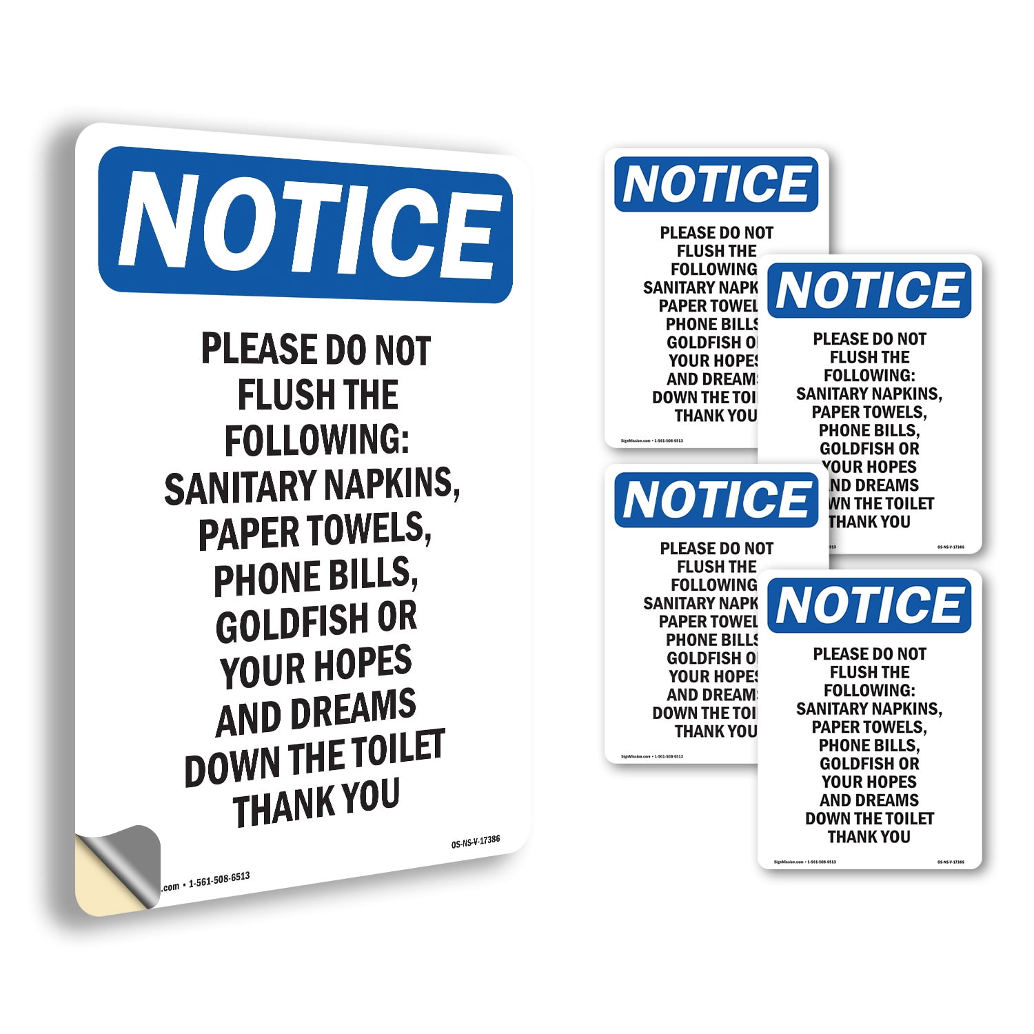 Please Do Not Flush The Following OSHA Notice Vinyl Decal Label 24 Inch ...