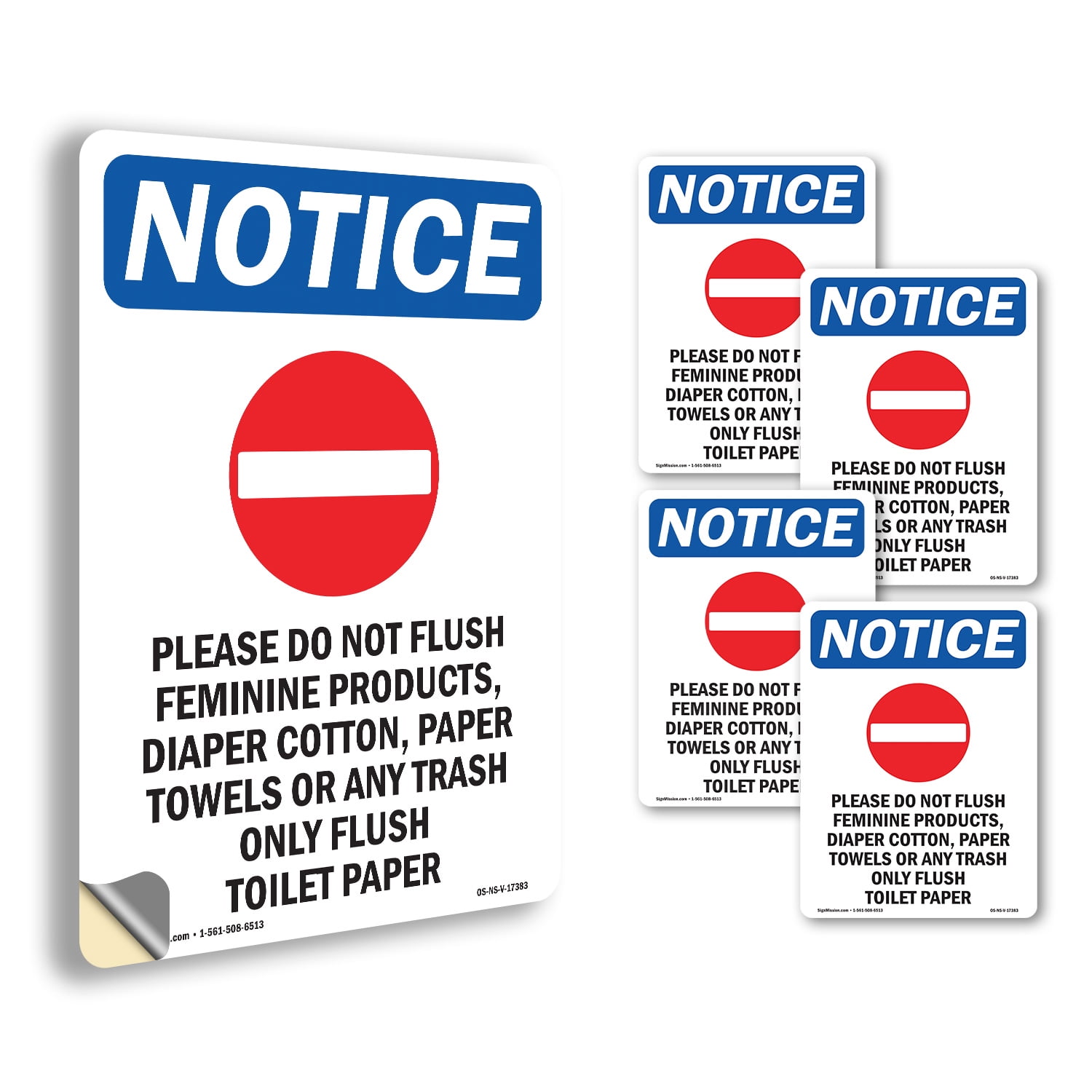 Please Do Not Flush With Symbol OSHA Notice Vinyl Decal Label 18 Inch x ...