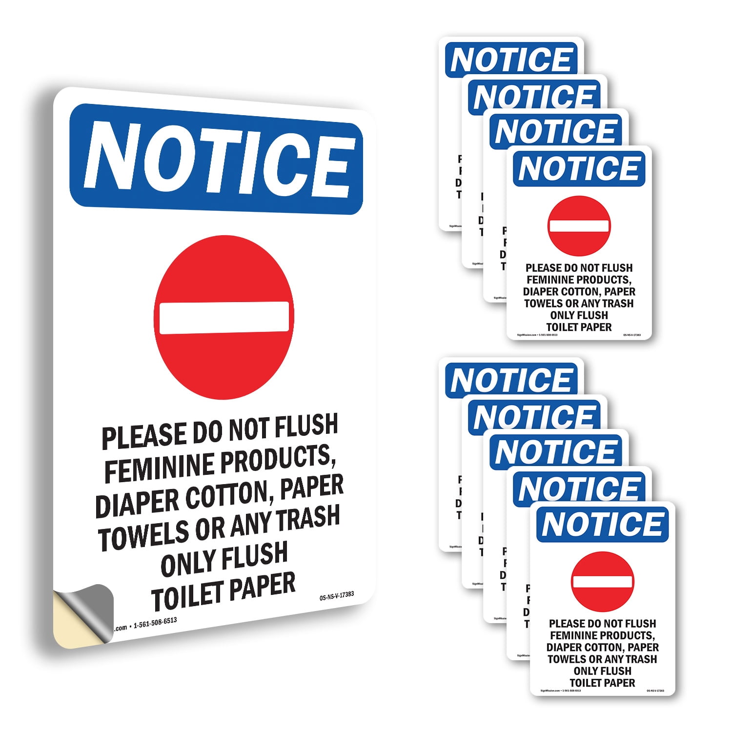 Please Do Not Flush With Symbol OSHA Notice Vinyl Decal Label 24 Inch x ...