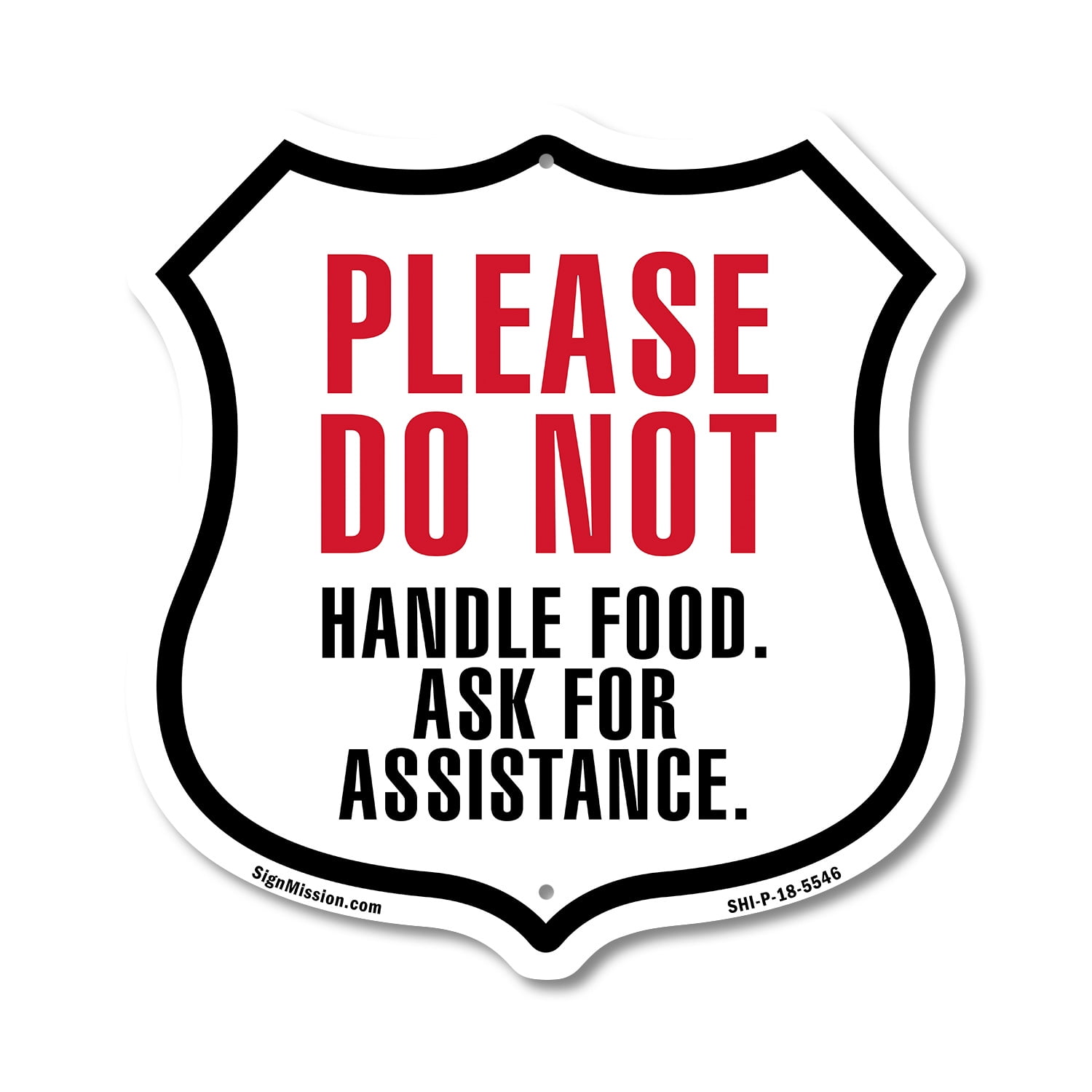 Please Do Not Handle Food Ask For Assistance 18 inch X 18 inch Shield ...