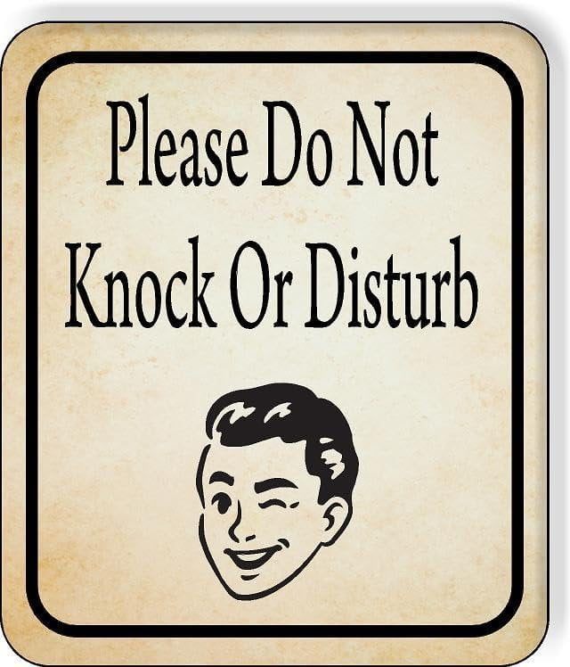 Please Do Not Knock Or Disturb WINK FACE Aluminum Composite Sign 15 ...