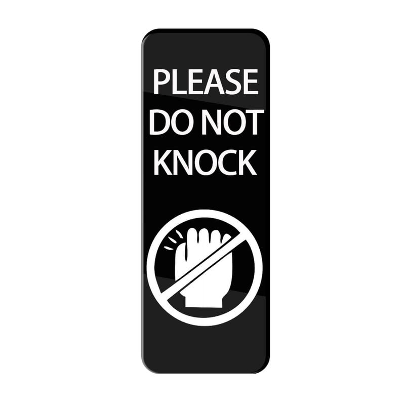Please Do Not Knock Sign 10X3 Inch Acrylic Plastic Sign With Symbols ...