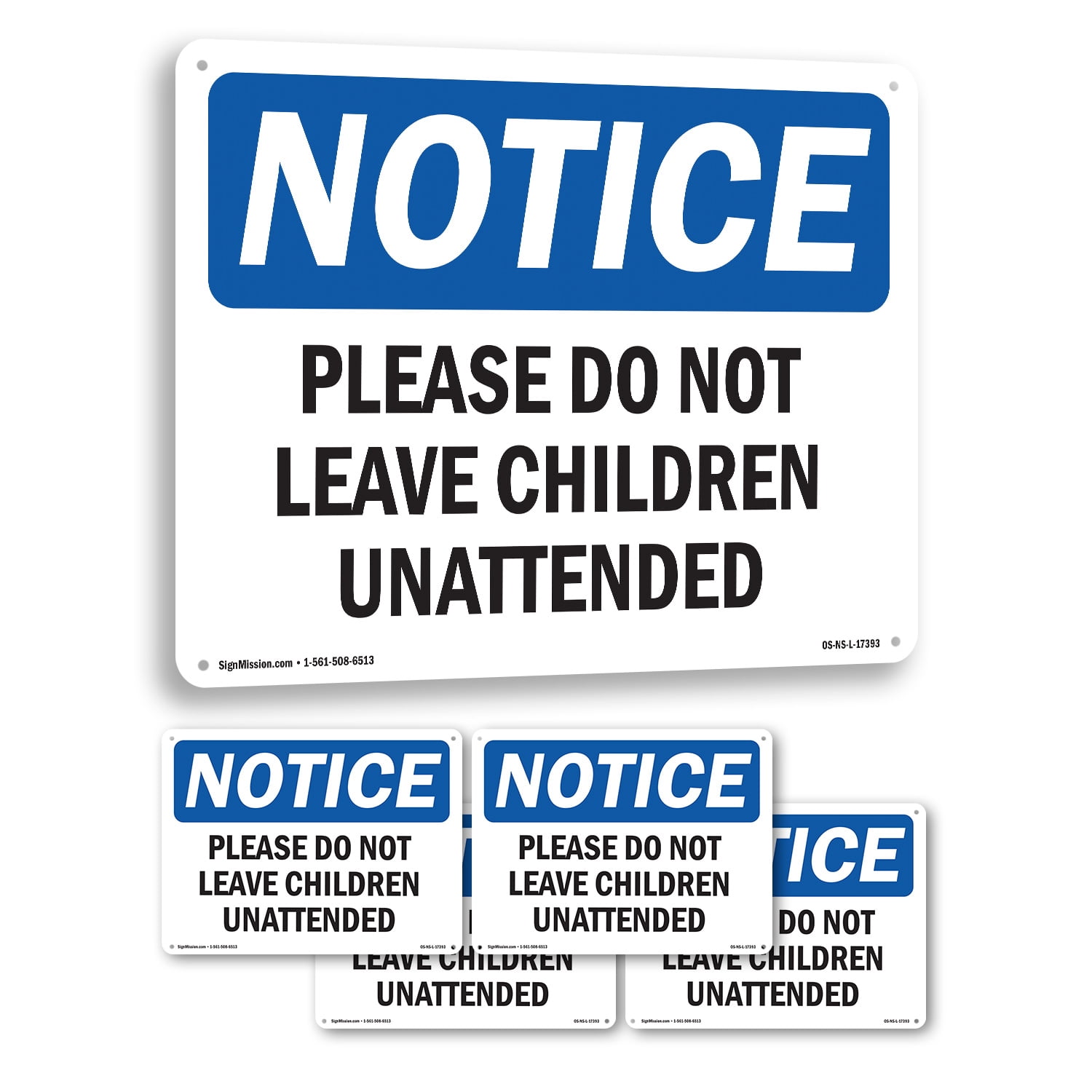 Please Do Not Leave Children Unattended OSHA Notice Aluminum Sign 10 ...