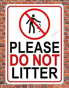 Please Do Not Litter Metal Sign No Littering Rubbish Home Notice 12"x8 ...