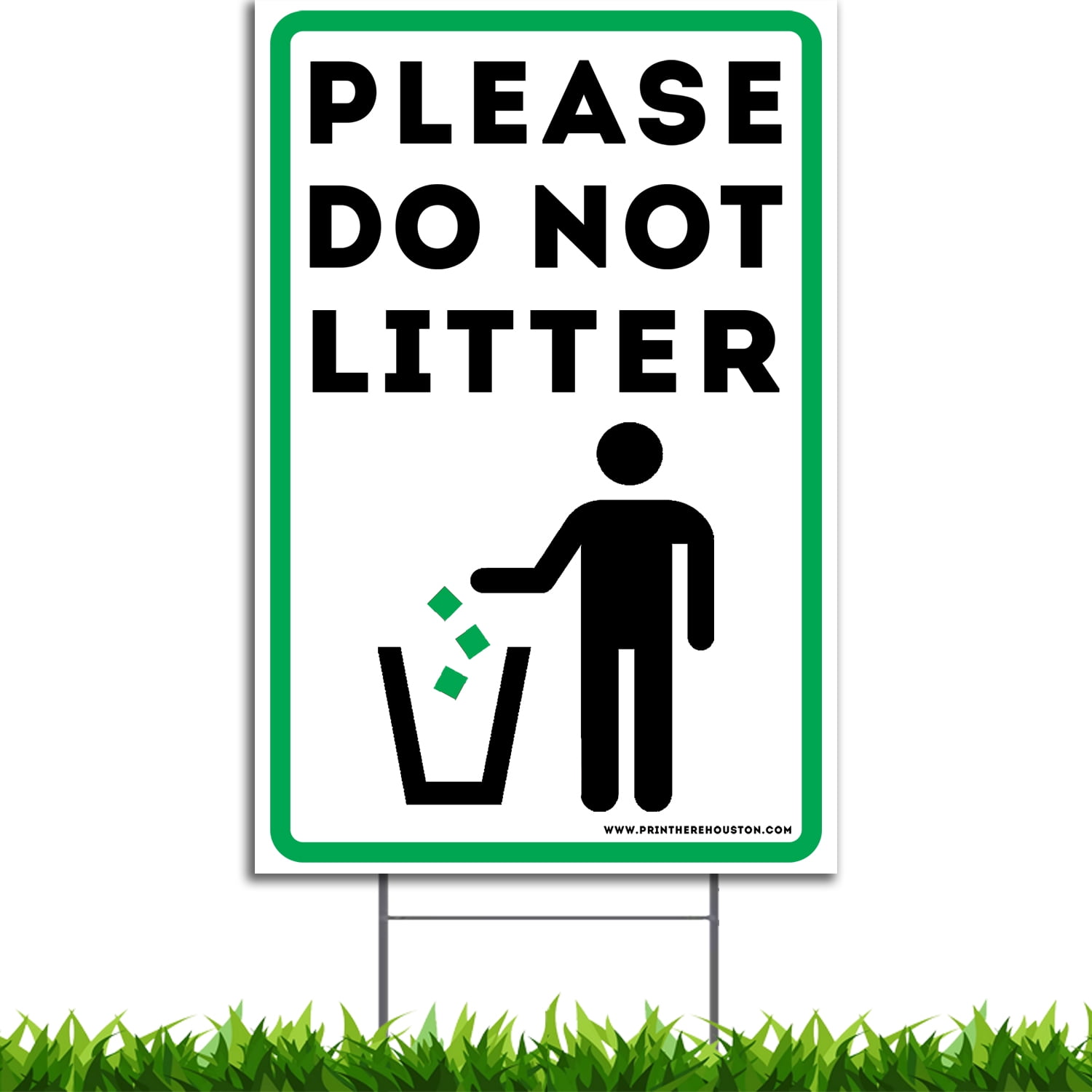 Please Do Not Litter Yard Sign 9"x12" - Corrugated Plastic, Double ...