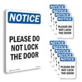 Please Do Not Lock The Door OSHA Notice Rigid Plastic Sign 24 Inch x 18 ...