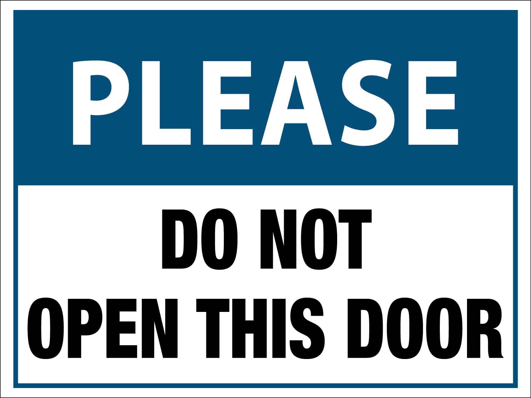 Please Do Not Open This Door Metal Sign Caution Danger Safety Security ...