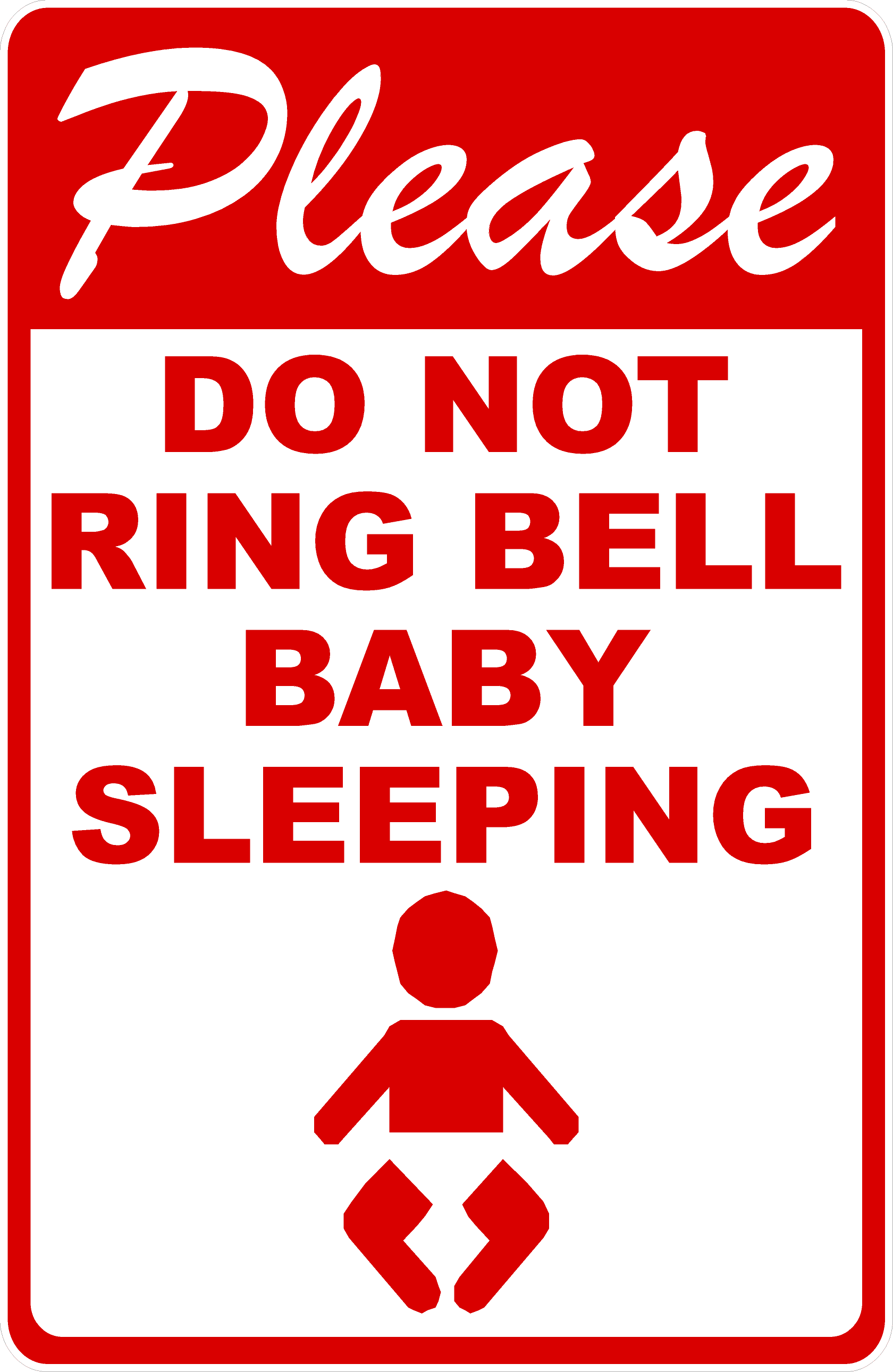 Please Do Not Ring Bell Baby Sleeping Sign - Walmart.com