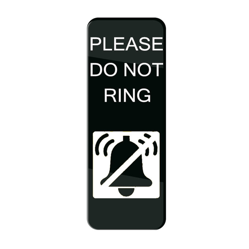 Please Do Not Ring Sign 10X3 Inch Acrylic Plastic Sign With Symbols ...